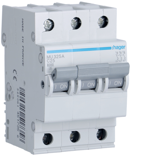 MCB 3P 25A 6kA Type C - MU325A | Makel.vn